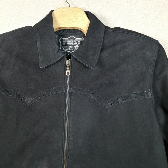Jackets & Coats | Vintage First Genuine Suede Leather Jacket Mens Xl ...